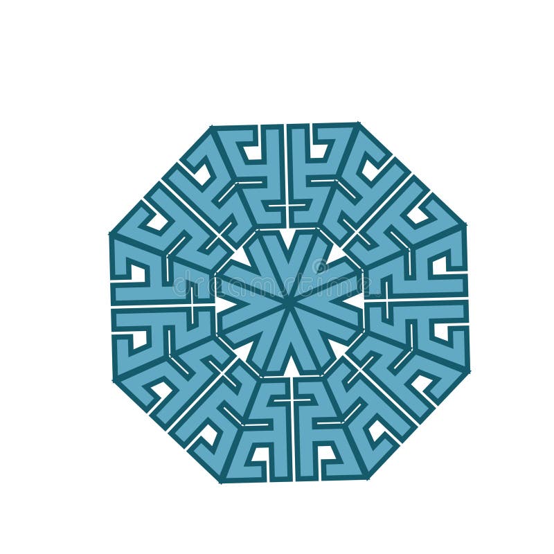 Geometric Circle Ornamental Element. Celtic Maze Ornament. Tribal ...