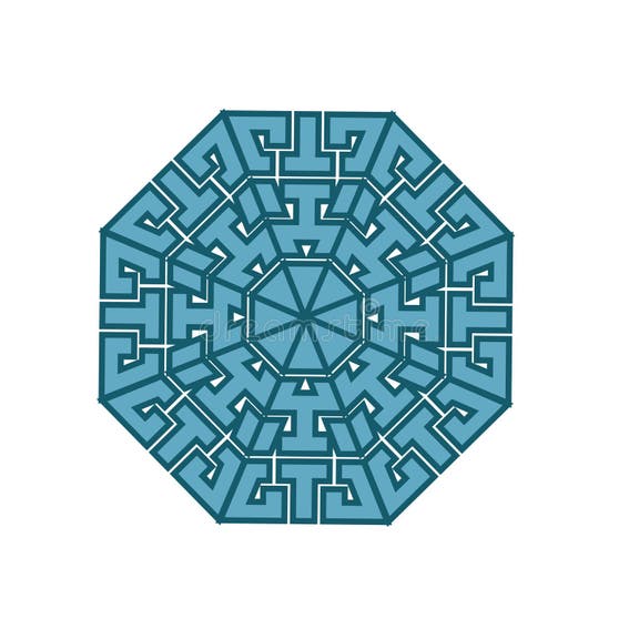 Geometric Circle Ornamental Element. Celtic Maze Ornament. Tribal ...