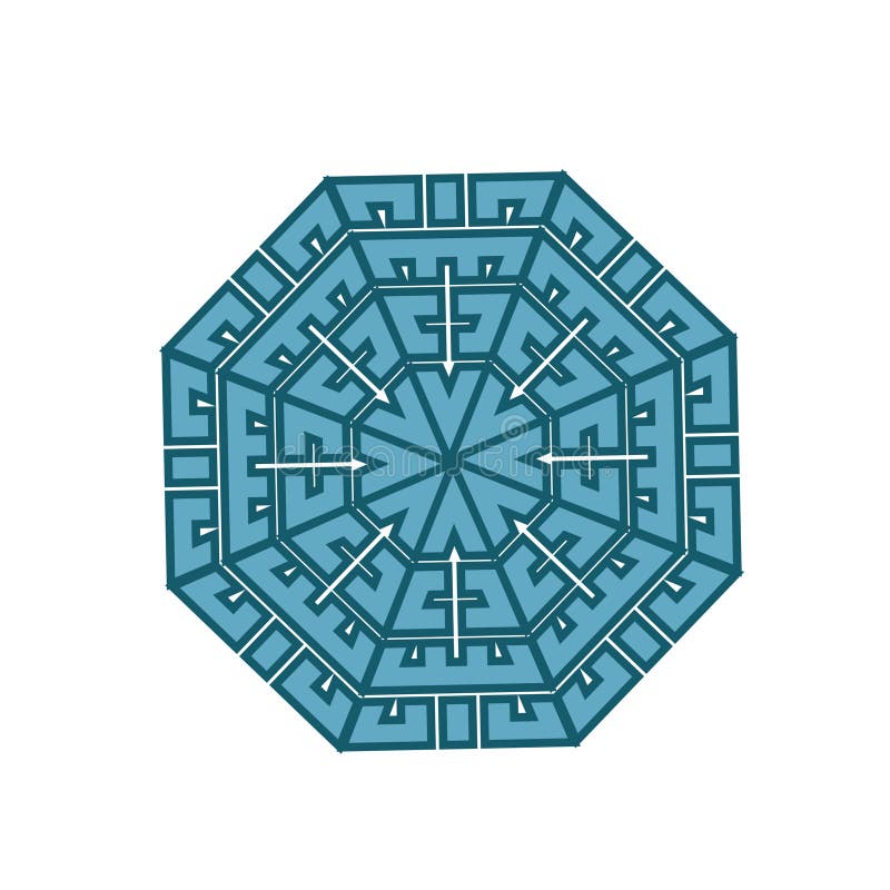 Geometric Circle Ornamental Element. Celtic Maze Ornament. Tribal ...