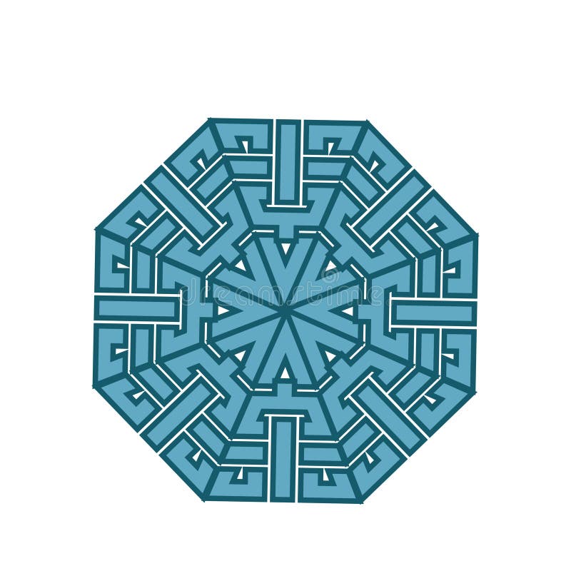 Geometric Circle Ornamental Element. Celtic Maze Ornament. Tribal ...