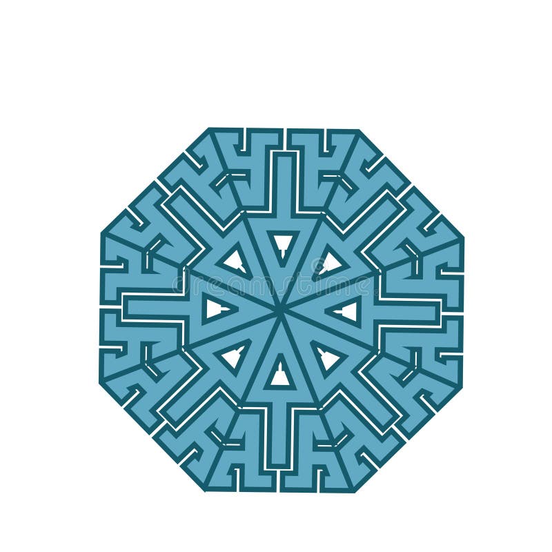 Geometric Circle Ornamental Element. Celtic Maze Ornament. Tribal ...