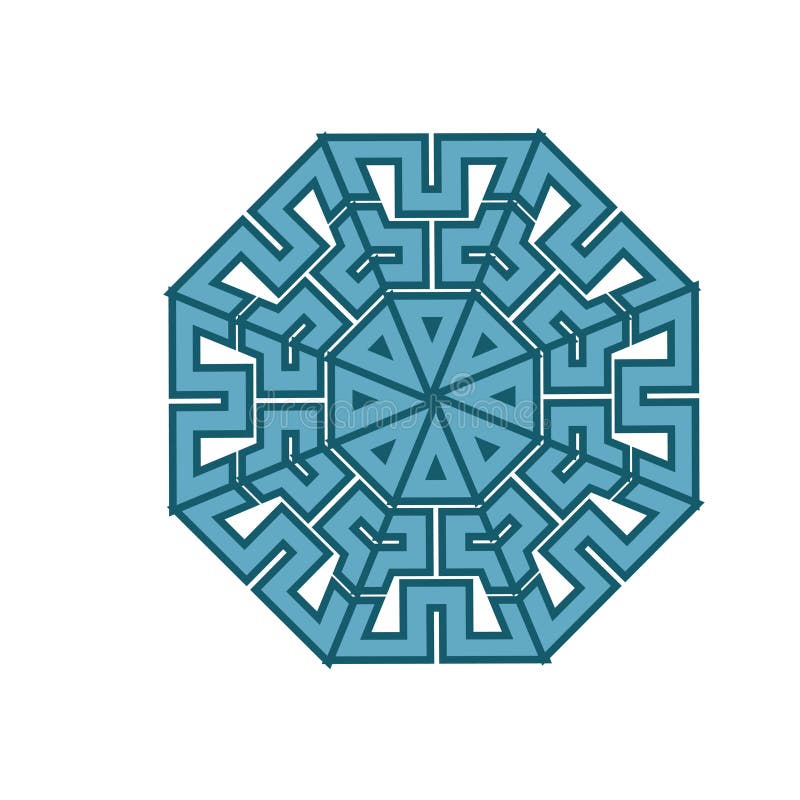 Geometric Circle Ornamental Element. Celtic Maze Ornament. Tribal ...