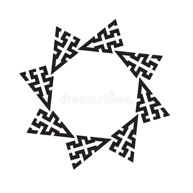 Geometric Circle Ornamental Element. Celtic Maze Ornament. Tribal ...