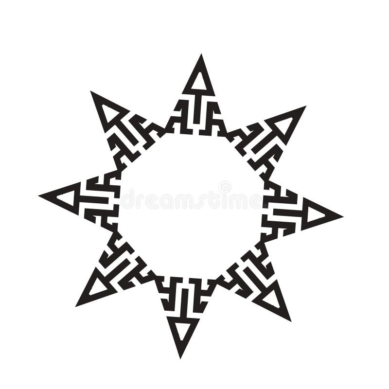 Geometric Circle Ornamental Element. Celtic Maze Ornament. Tribal ...