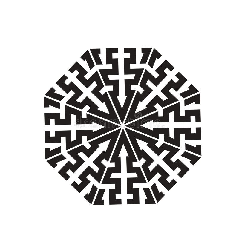 Geometric Circle Ornamental Element. Celtic Maze Ornament. Tribal ...