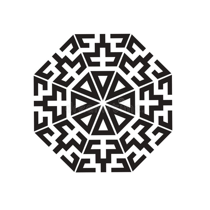 Geometric Circle Ornamental Element. Celtic Maze Ornament. Tribal ...