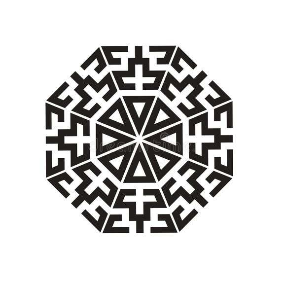 Geometric Circle Ornamental Element. Celtic Maze Ornament. Tribal ...