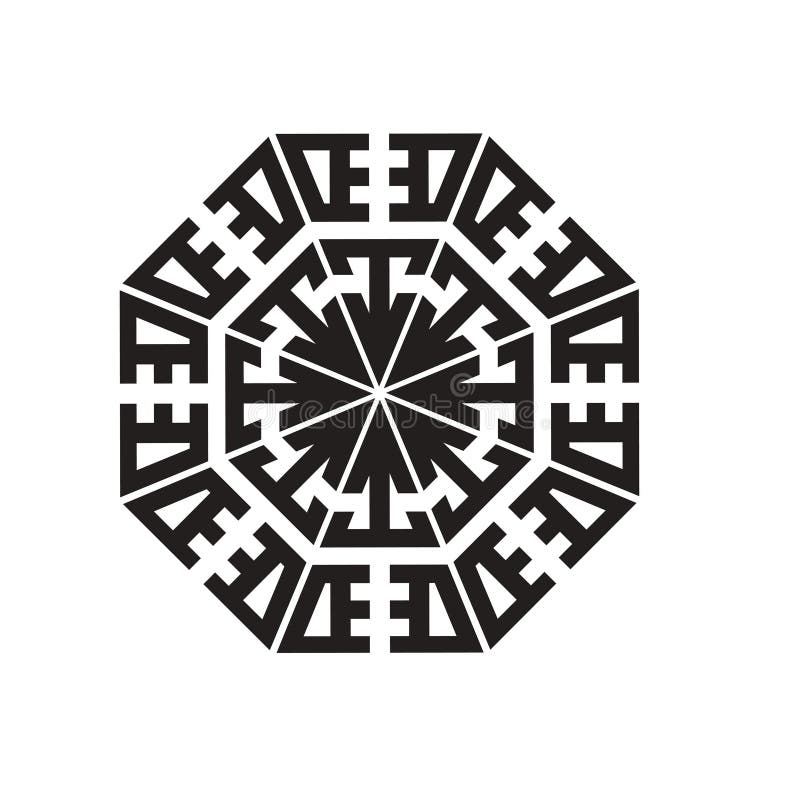 Geometric Circle Ornamental Element. Celtic Maze Ornament. Tribal ...