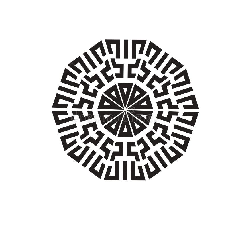 Geometric Circle Ornamental Element. Celtic Maze Ornament. Tribal ...