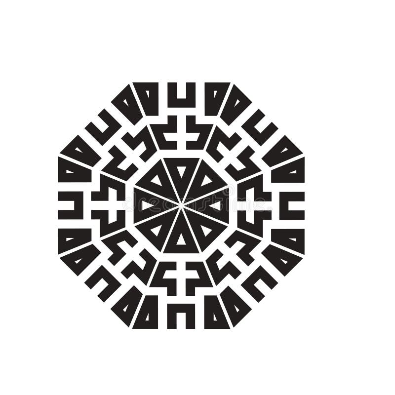 Geometric Circle Ornamental Element. Celtic Maze Ornament. Tribal ...
