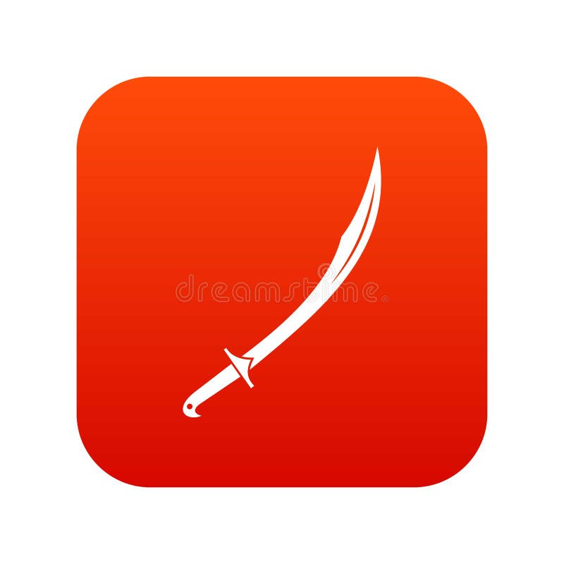 Rojo Digital Del Icono Del Machete Ilustración del Vector - Ilustración ...