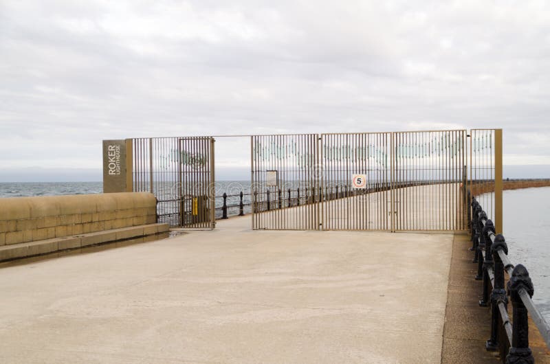 Roker Pier Gates, Roker, Sunderland Stock Photo - Image of pier ...