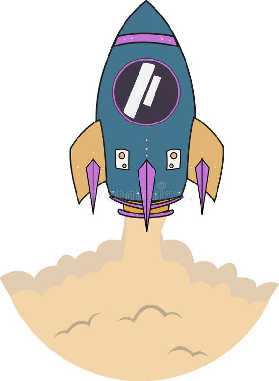 The Blue Rocket for Web Illustration Stock Illustration - Illustration ...