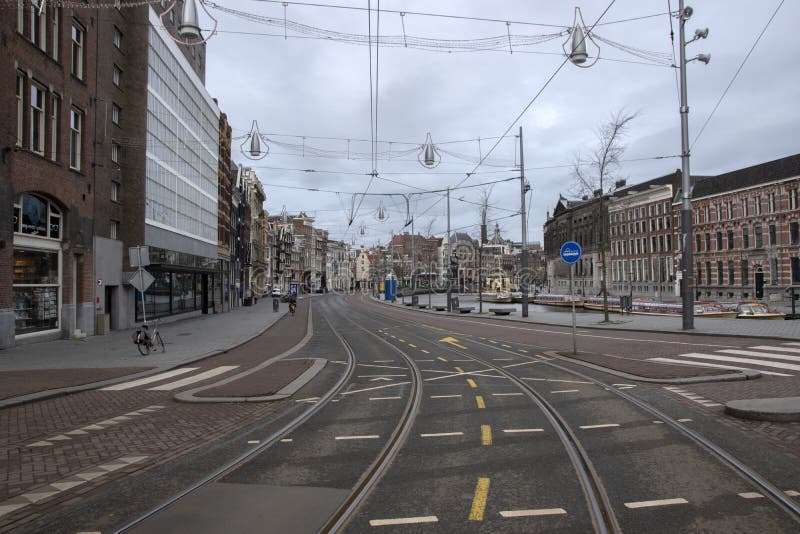Rokin Street during the Lock Down at Amsterdam the Netherlands 20-11 ...