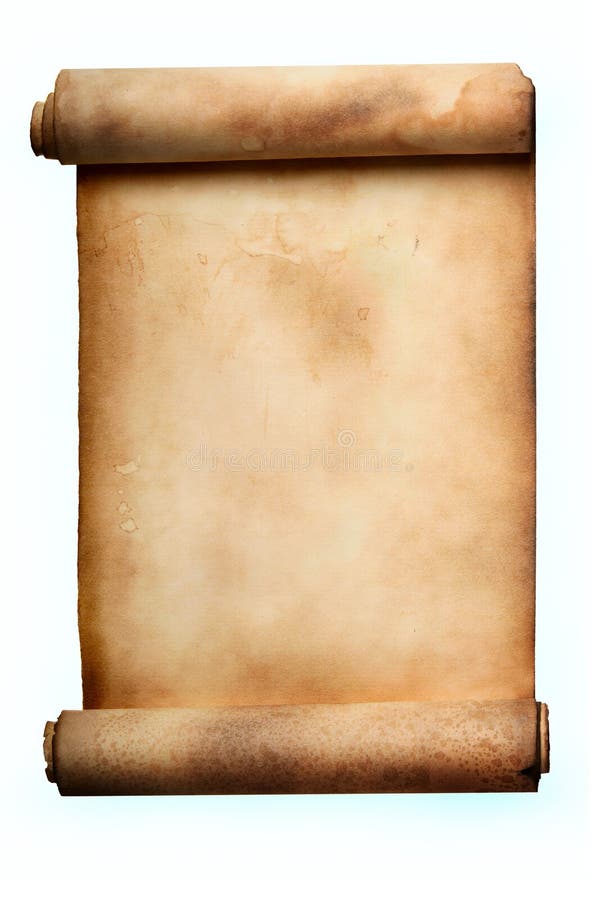 Document of Perkament Horizontale Rollen Geplaatst Die Op Wit Worden ...