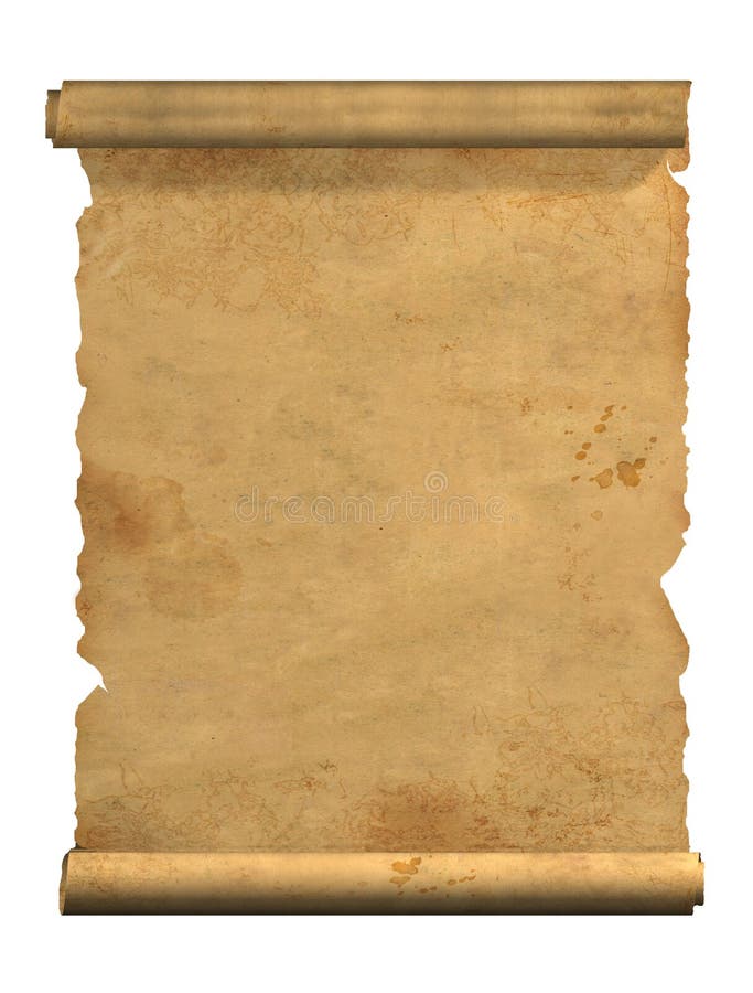 Rol van oud perkament stock afbeelding. Image of geïsoleerd - 5536933