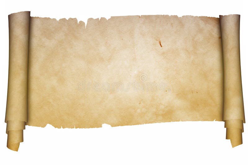 Rol Van Perkament Op Witte Achtergrond Stock Illustratie - Illustratie ...