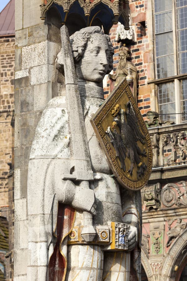 The Roland Statue at Bremen Stock Image - Image of historic, hanseatic ...