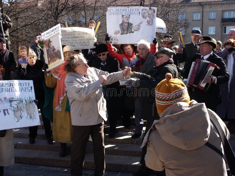 Rolandas Paksas fans editorial stock photo. Image of fist - 11558983