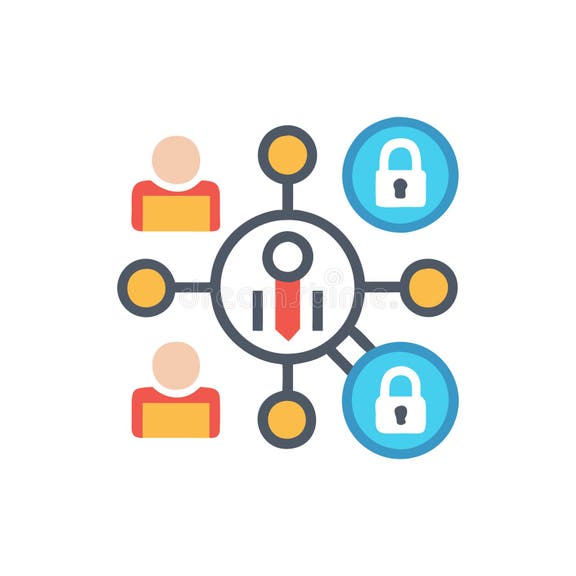 Role-Based Access Control Icon for Security Stock Illustration ...