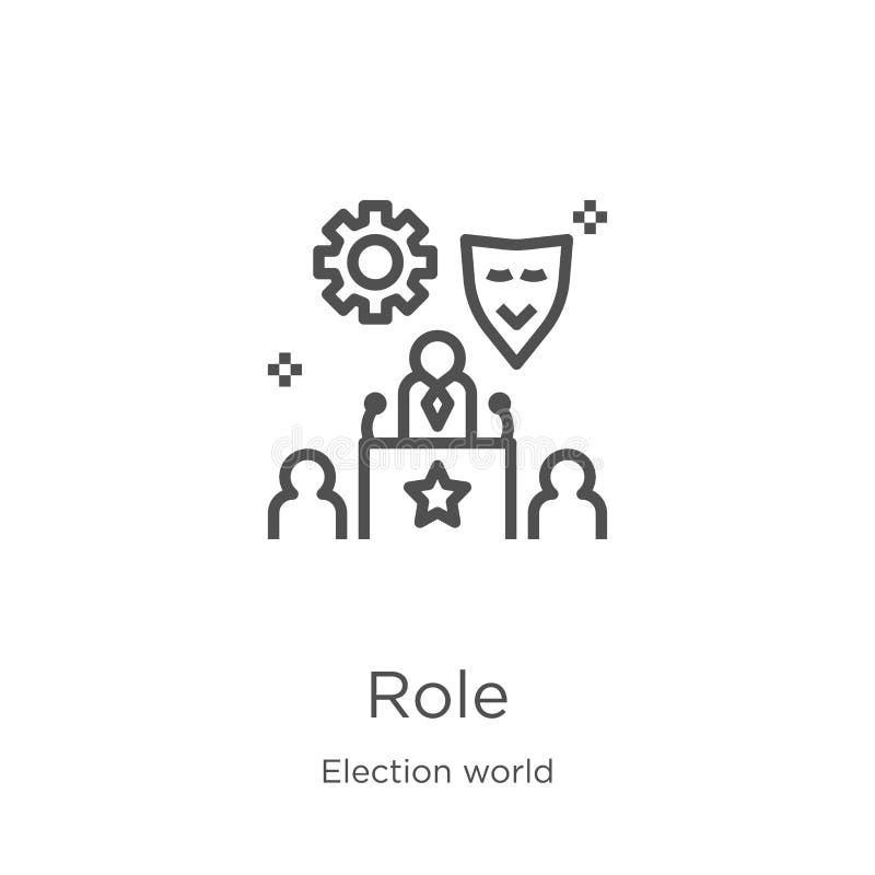 Role Icon Vector from Election World Collection. Thin Line Role Outline ...