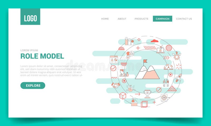 Role Model Concept with Circle Icon for Website Template or Landing ...