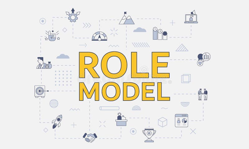 Role Model Concept with Icon Set with Big Word or Text on Center Stock ...