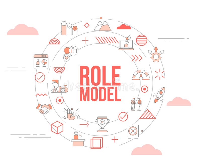 Role Model Concept with Icon Set Template Banner and Circle Round Shape ...