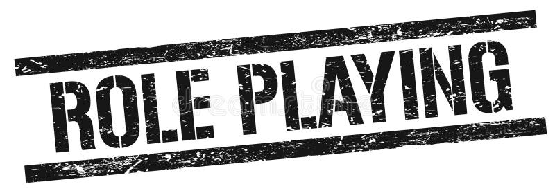 ROLE PLAYING Text Written on Blue Grungy Round Stamp Stock Illustration ...