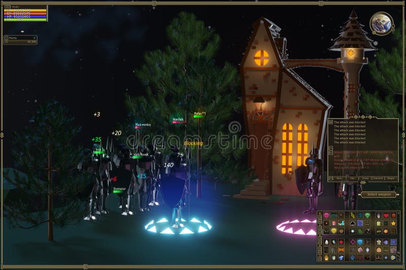 Role-playing Video Game, Illustration. Characters in Virtual World ...