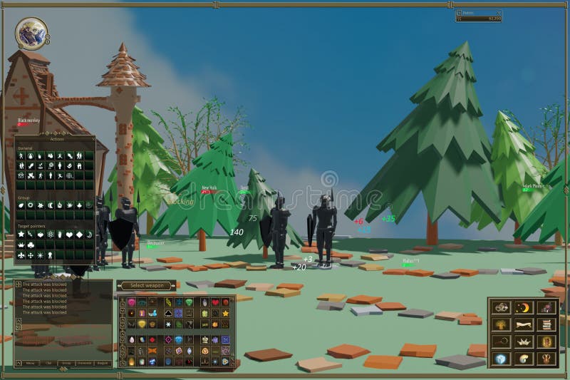 Role-playing Video Game, Illustration. Characters in Virtual World ...