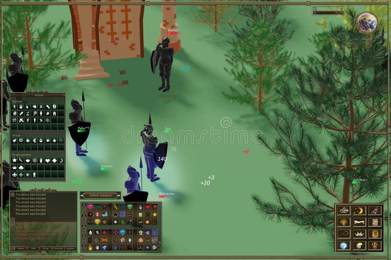 Role-playing Video Game, Illustration. Characters in Virtual World ...