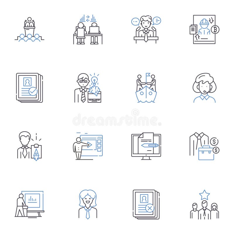 Role Pursuing Line Icons Collection. Leadership, Responsibility ...