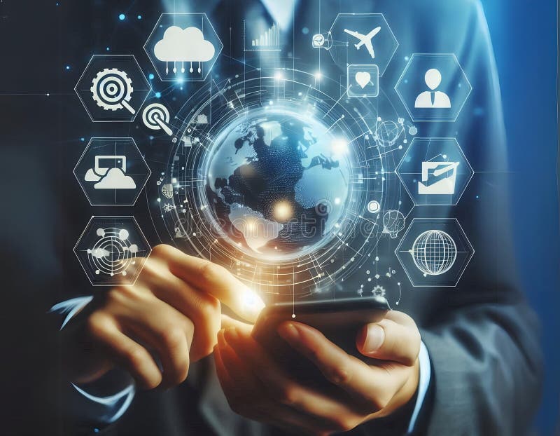 The Role of Technology in Enhancing Work Efficiency Stock Illustration ... The Role of Technology in Enhancing Work Efficiency Stock Illustration ...
