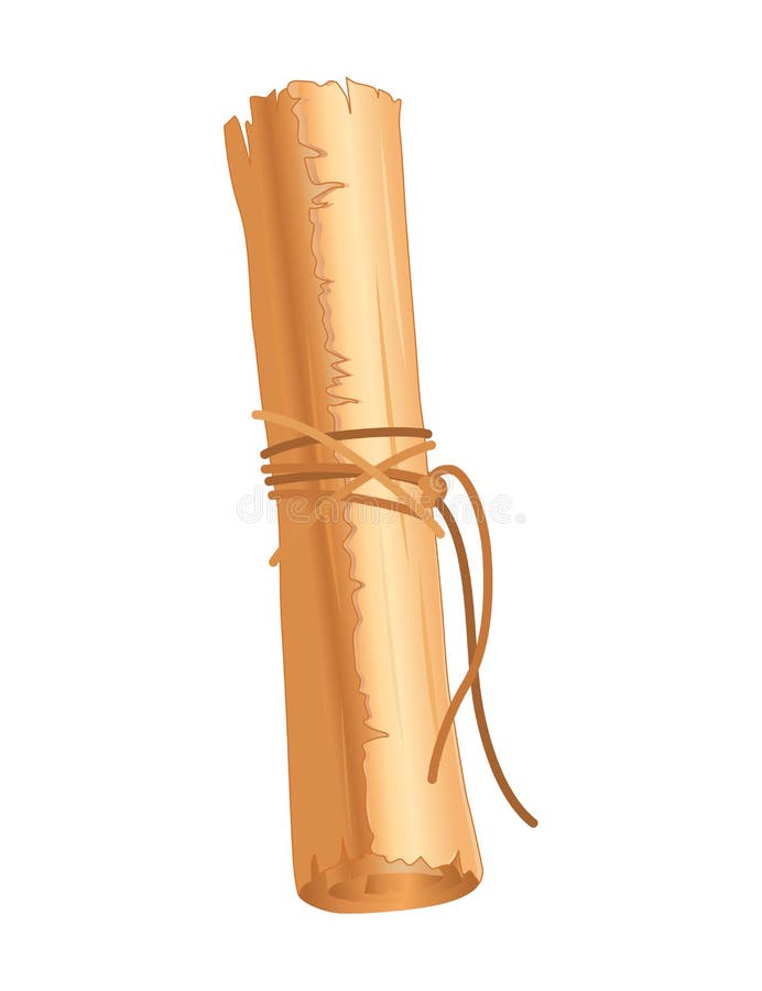 Roled Old Paper Scroll. Ancient Manuscript or Obsolete Papyrus. Banner ...