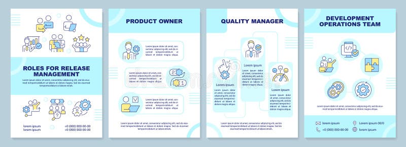 Roles for Release Management Blue Brochure Template Stock Vector ...