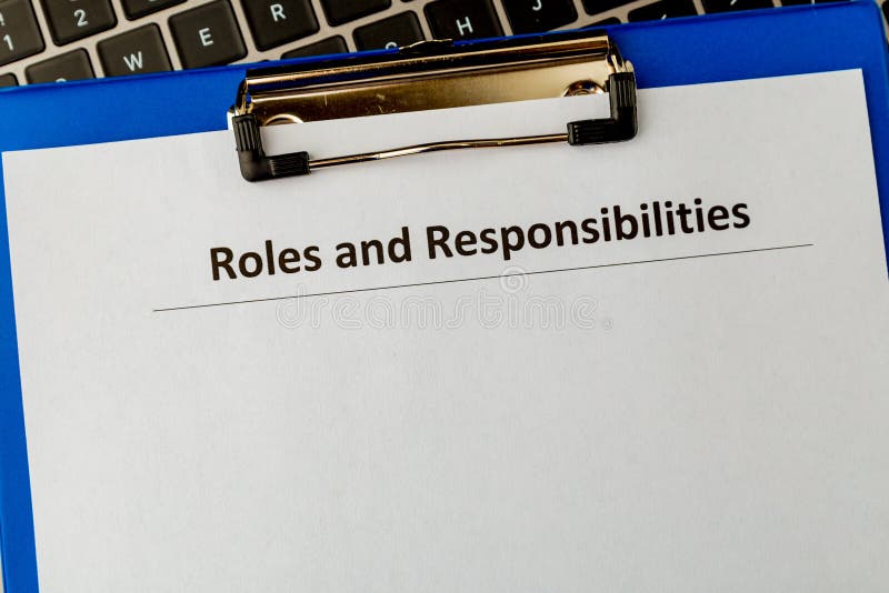 Roles and Responsibilities Document in the Tablet at the Laptop on the ...