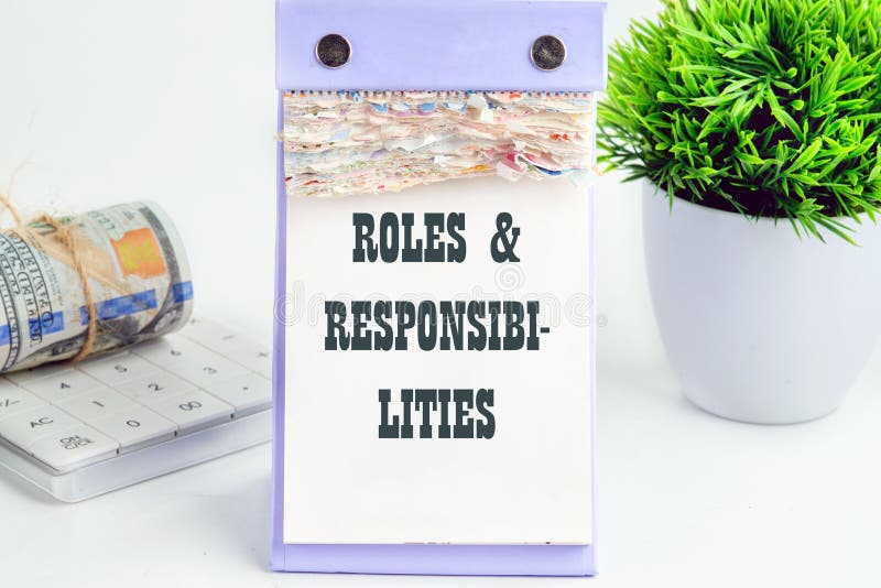 ROLES and RESPONSIBILITIES Text Written a Conceptual Phrase on a ...