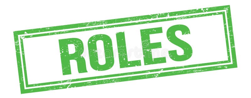 ROLES Text on Green Grungy Vintage Stamp Stock Illustration ...