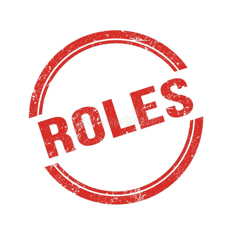 ROLES Text Written on Red Grungy Round Stamp Stock Illustration ...