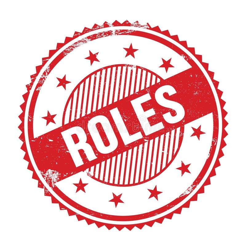 ROLES Text Written on Red Grungy Round Stamp Stock Illustration ...