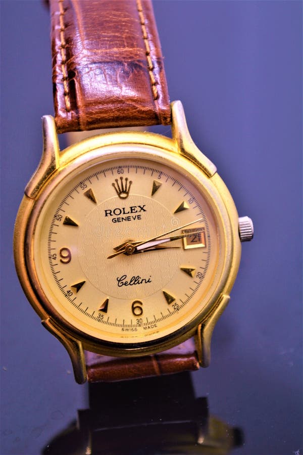 Rolex Cellini Gold Wrist Watch Editorial Photography - Image of rolex ...