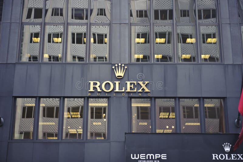 Rolex logo on store wall editorial photography. Image of time - 25963077