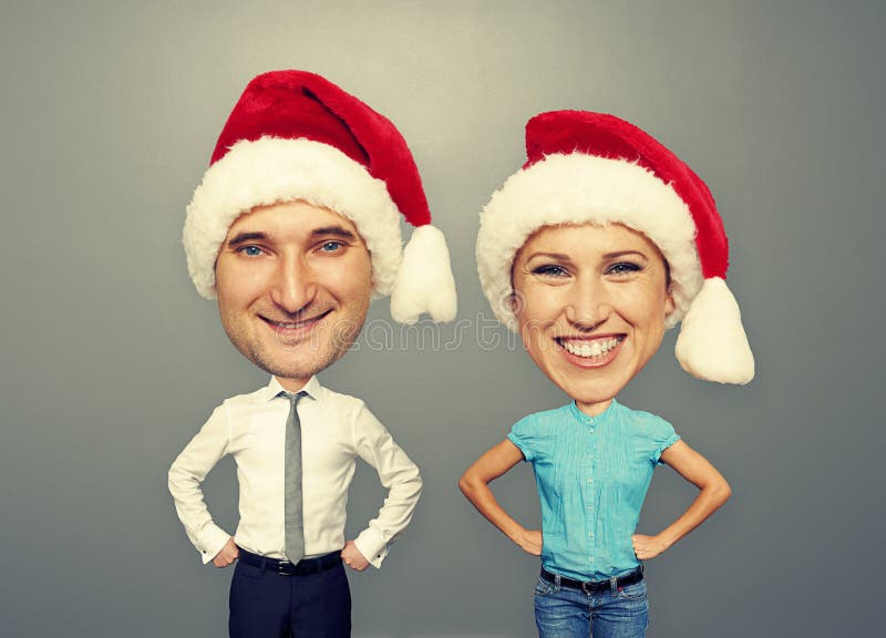 Rolig bild av julpar arkivfoto. Bild av bighead, uttryck - 34571388