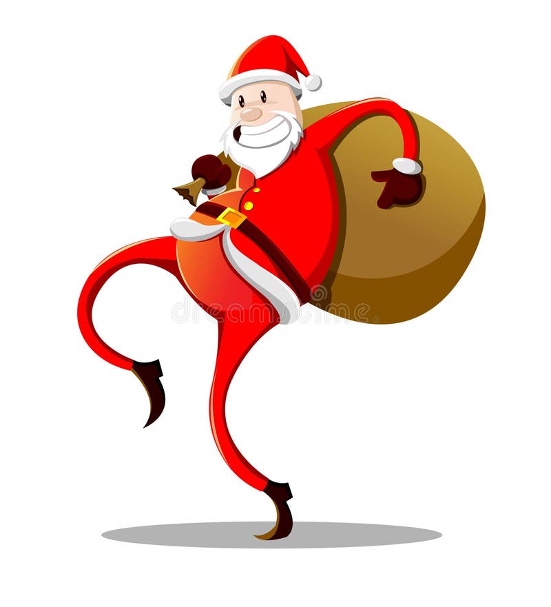 Rolig jultomten vektor illustrationer. Illustration av rött - 32454935