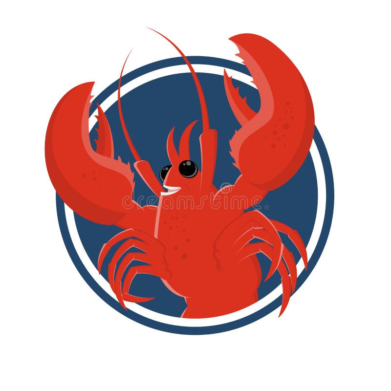 Rolig tecknad hummer vektor illustrationer. Illustration av runt - 35875513