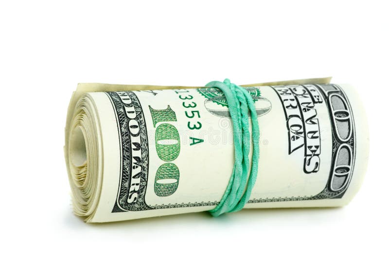 Bank Roll Isolated on White Stock Photo - Image of money, thick: 521350