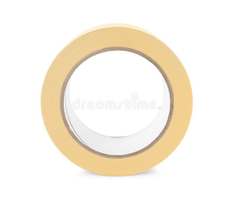 Roll of Adhesive Tape Isolated on White Stock Photo - Image of scotch ...