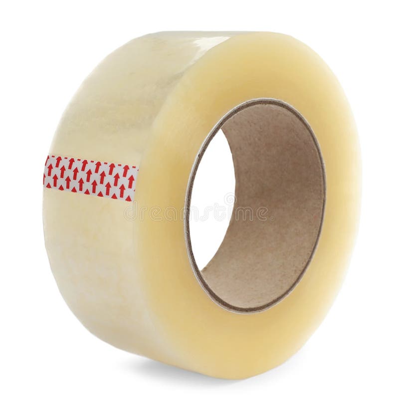 Roll of Adhesive Tape Isolated on White Stock Photo - Image of pressure ...