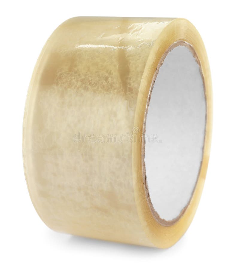 Roll of Adhesive Tape Isolated on White Stock Image - Image of material ...